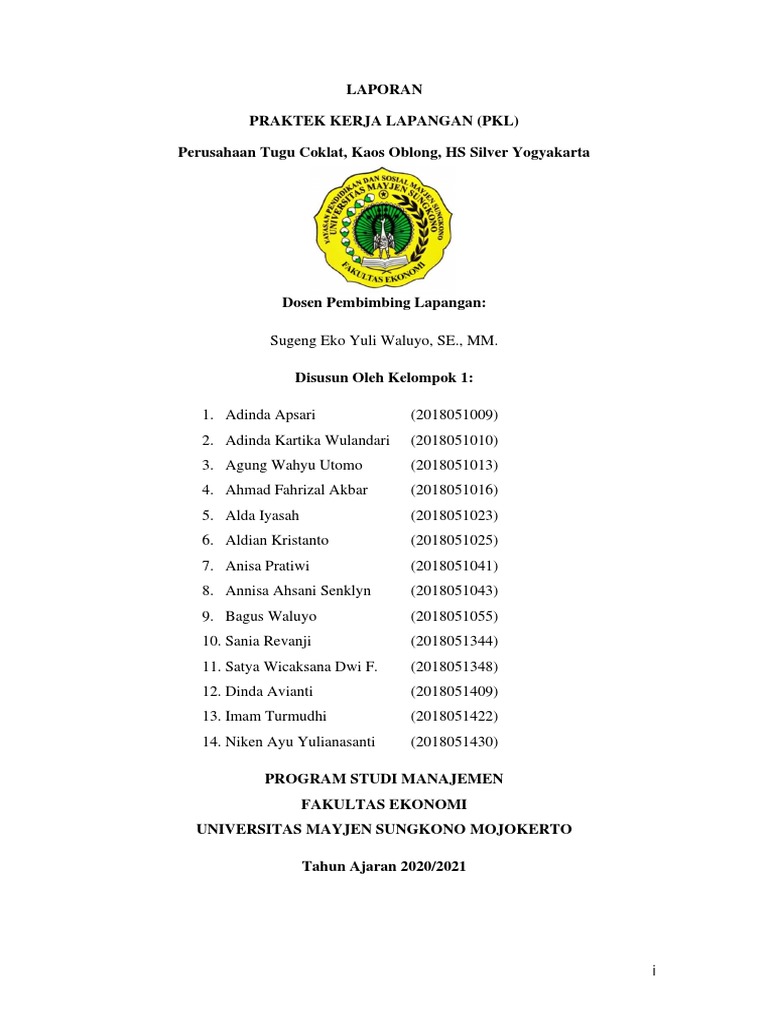 Format Laporan PKL | PDF