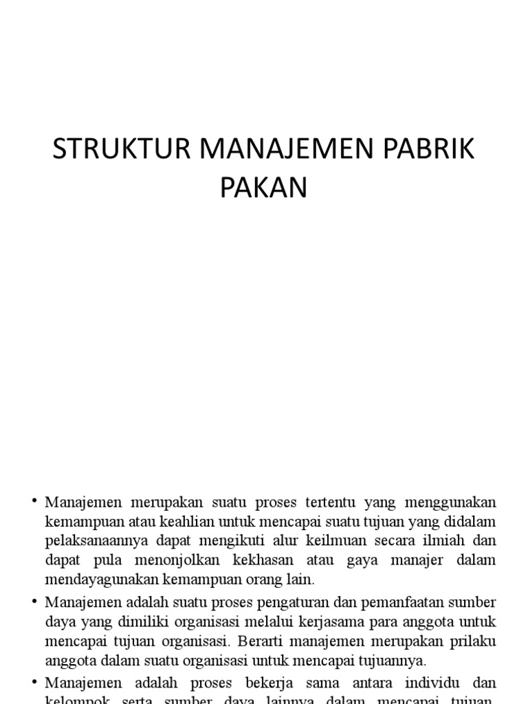 Manajemen Pabrik Pakan Ternak | PDF | Karier & Perkembangan