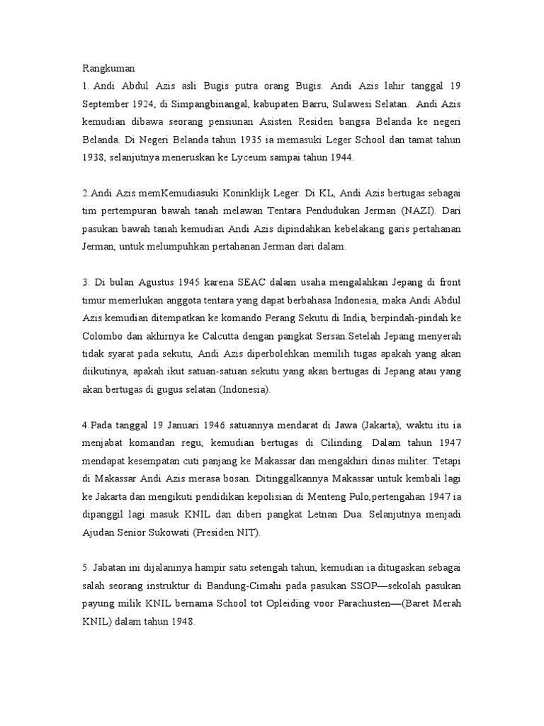 Pemberontakan Andi Azis 1950 | PDF