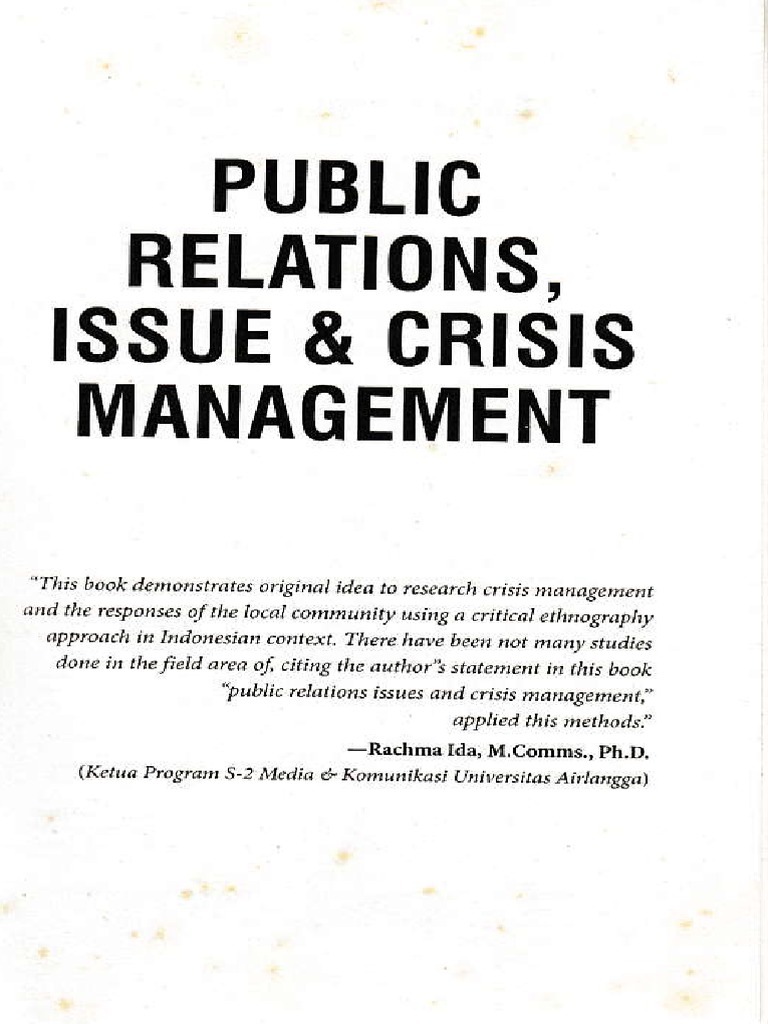 Public Relations, Issue & Crisis Management | PDF