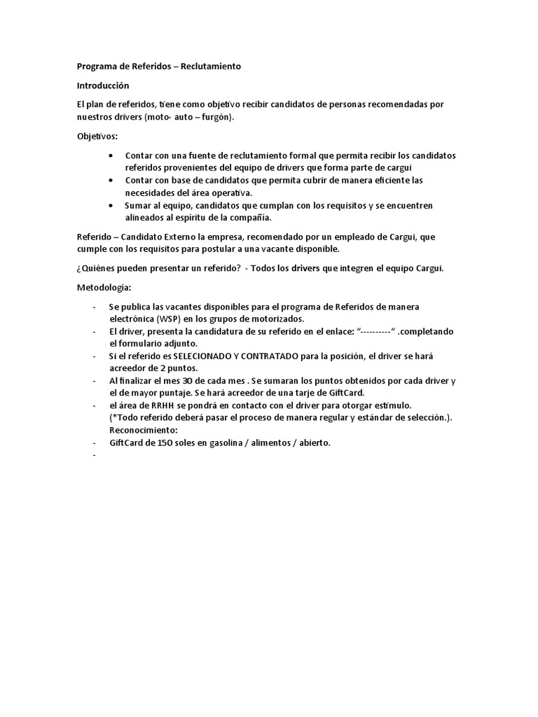 Programa de Referidos | PDF