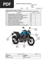 Checklist For Equipment Inspection Bar Bending Machine | PDF
