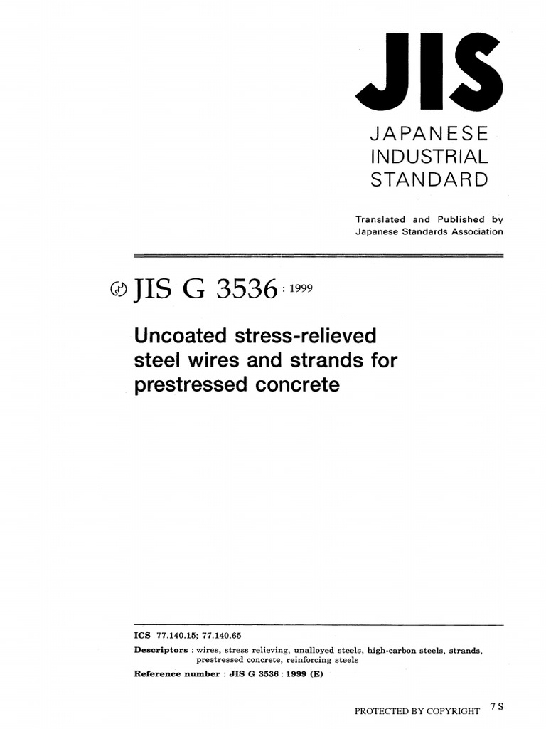 Jis G 03536 000 000 1999 e pr10 I4 | PDF