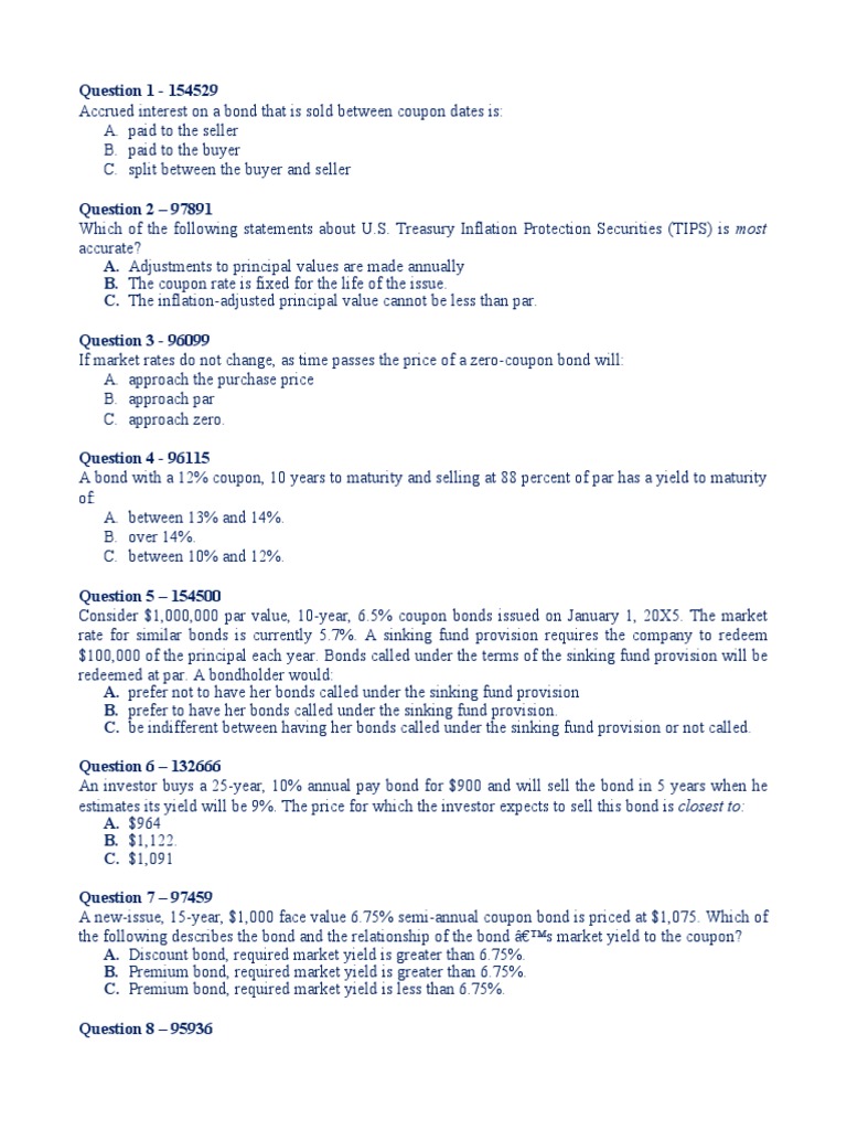 Test-8-CFA-60-câu | PDF | Bonds (Finance) | Bond Duration