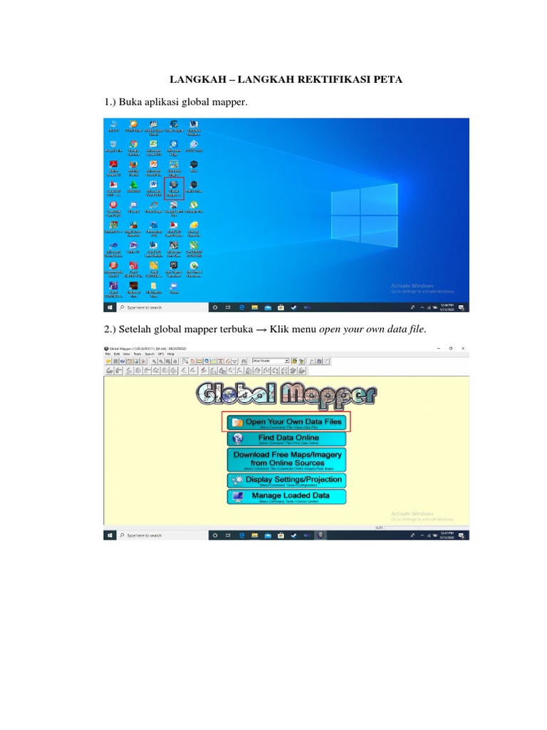 Panduan Rektifikasi Peta di Global Mapper | PDF | Komputer