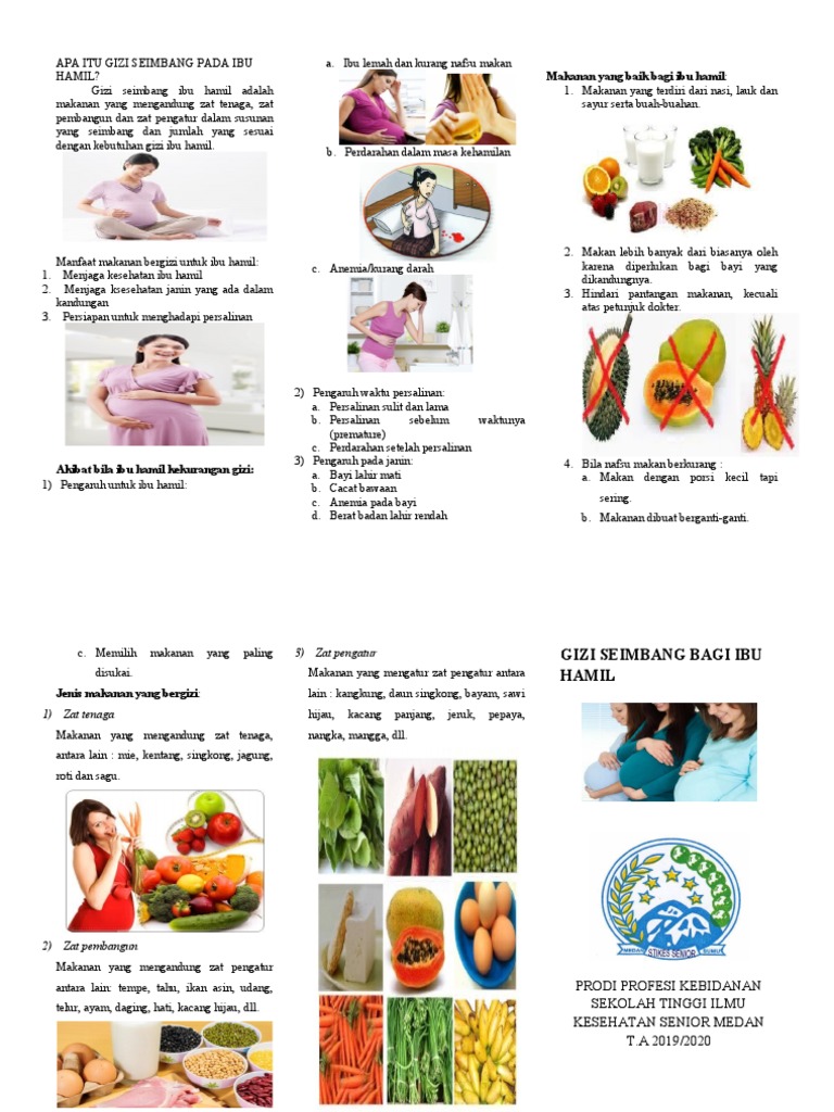 Leaflet Gizi Seimbang Bagi Ibu Hamil | PDF