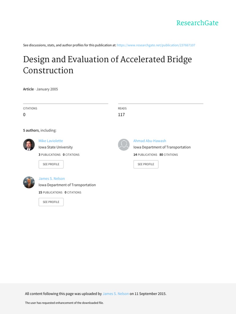 Design and Evaluation of Accelerated Bridge Constr | PDF | Precast ...
