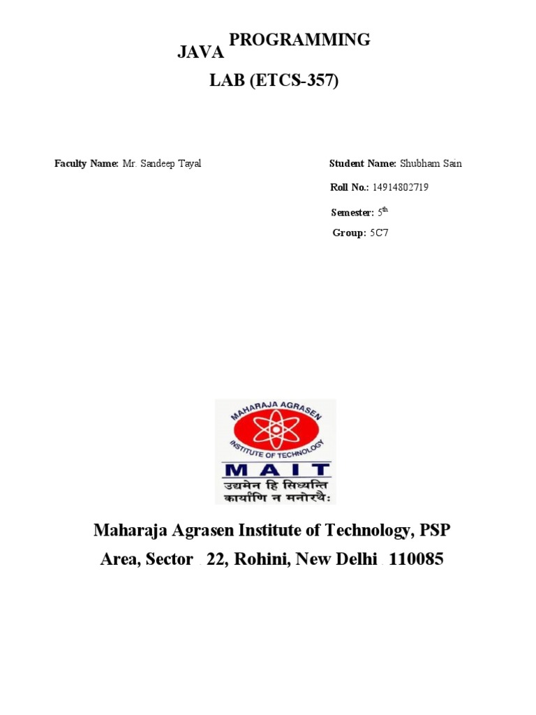 Java Programming Lab Practical Record | PDF | Inheritance (Object ...