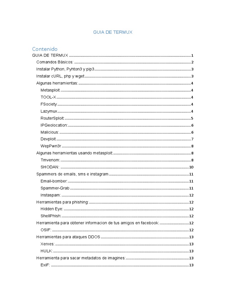 Guia Termux | PDF | Interfaz de línea de comando | Internet