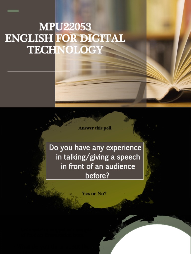 MPU22053 English For Digital Technology | PDF | Public Speaking ...