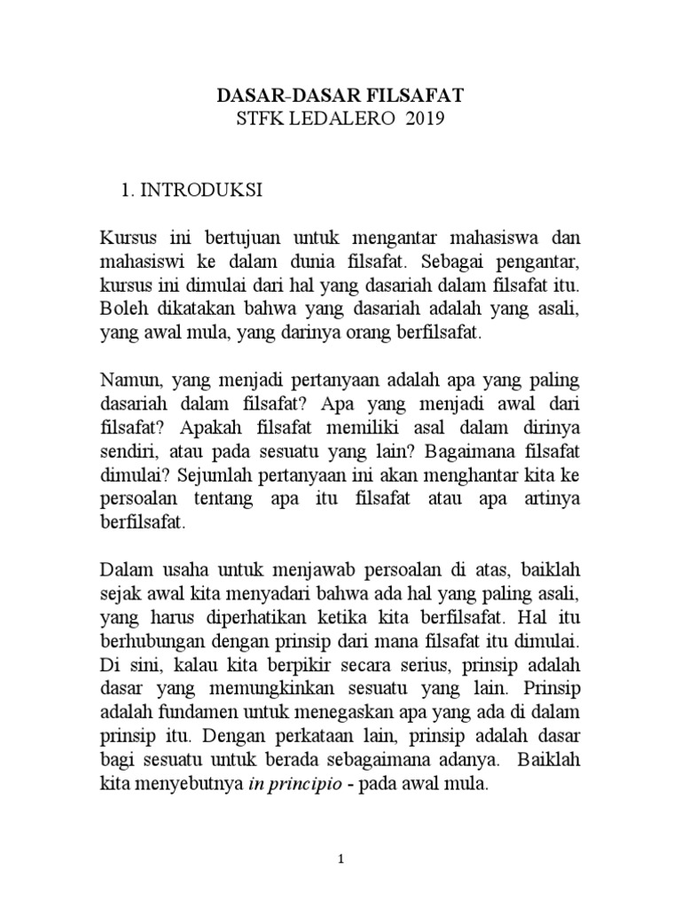 DASAR-DASAR FILSAFAT Terbaruu | PDF