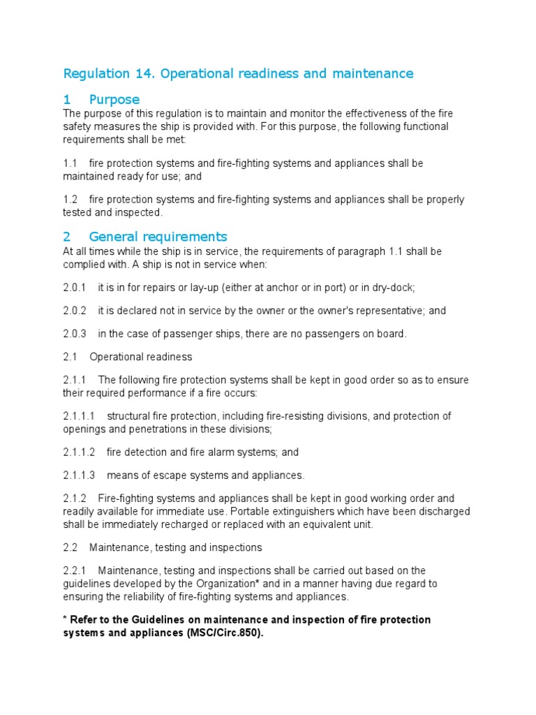 FFA Maintenance and Readiness Guidelines | PDF | Fire Sprinkler System ...