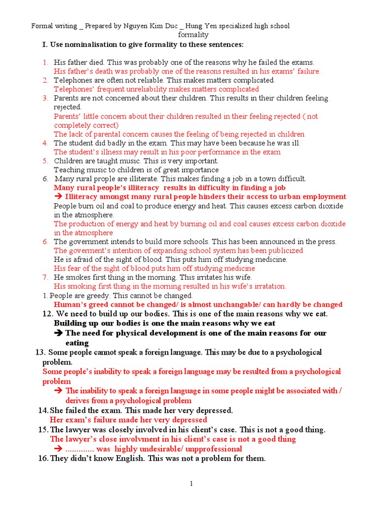 Formal Writing Techniques and Exercises | PDF | Literacy
