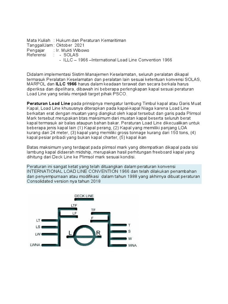 Perlengkapan Keselamatan Kapal Menurut Peraturan Load Line | PDF