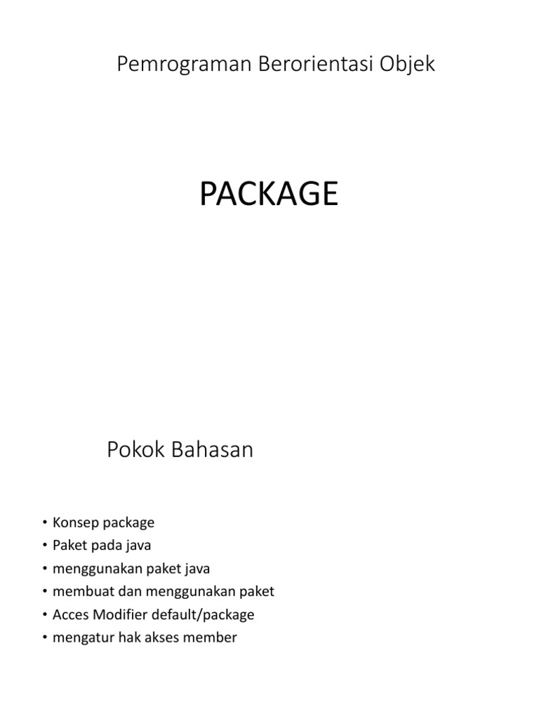 Panduan Lengkap Paket dalam Java | PDF