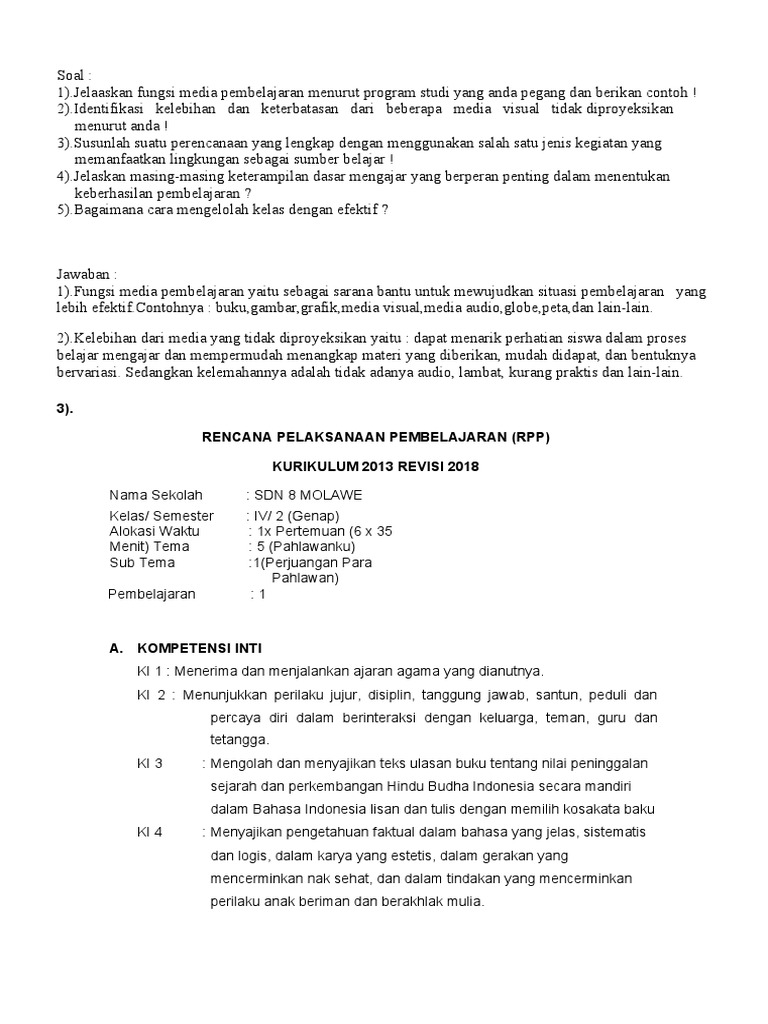 RPP Kelas 5 | PDF
