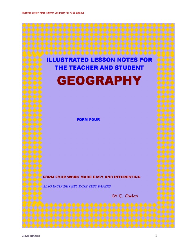 Illustrated Lesson Notes in Form 4 Geography For KCSE Syllabus | PDF ...