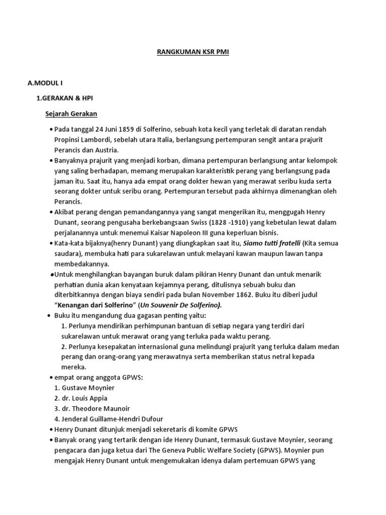 Rangkuman KSR Pmi | PDF