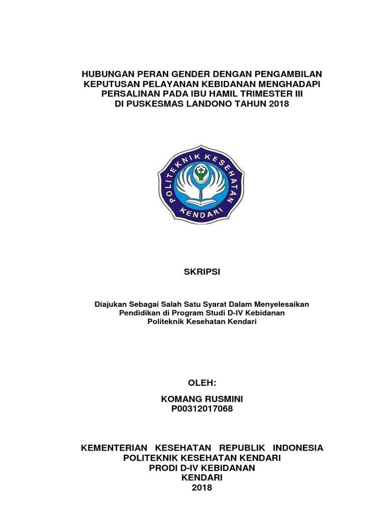 Skripsi Konmang Rusmini. Nim.p00312017068 | PDF