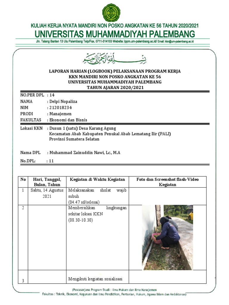 Contoh Logbook KKN | PDF