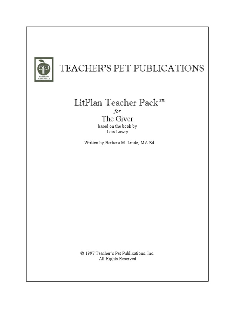 The+Giver Worksheets+and+Lesson+Plans | PDF | The Giver
