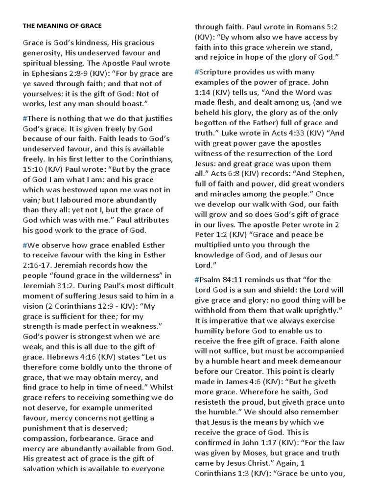 The Meaning of Grace | PDF | Grace In Christianity | Paul The Apostle