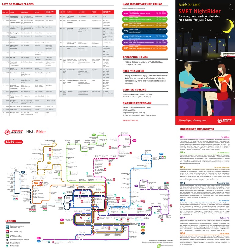 SMRT Night Rider Map | PDF | Chinese Cuisine | Prepared Foods