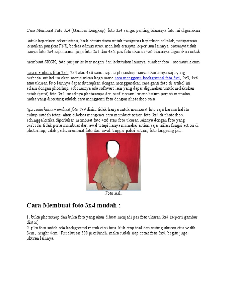 Cara Membuat Foto 3x4 | PDF