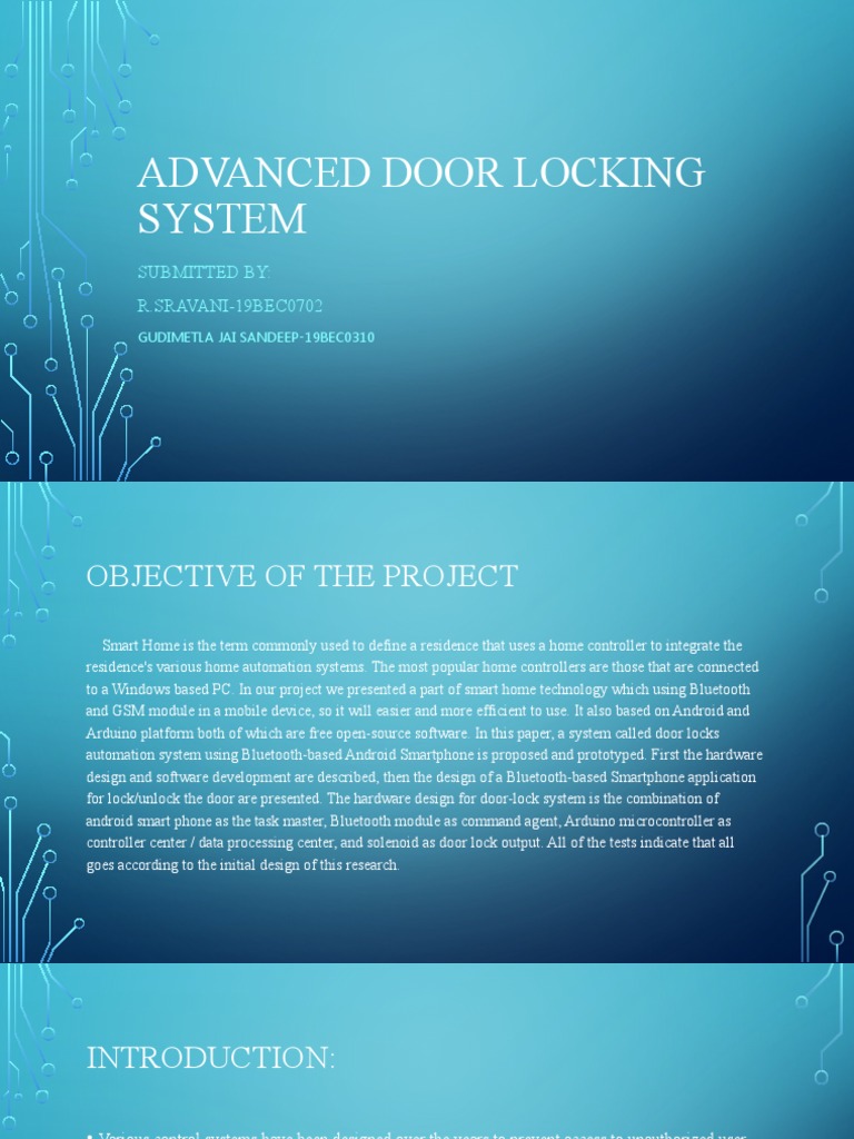 Advanced Door Locking System | PDF | Home Automation | Personal ...