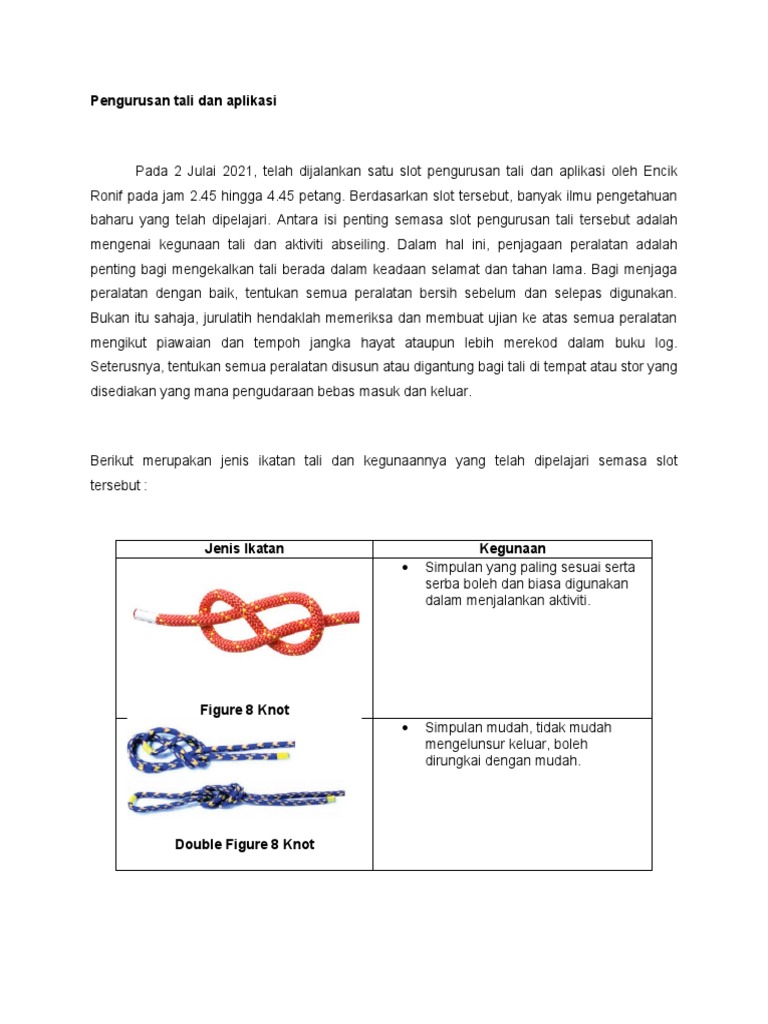 Pengurusan Tali dan Aktiviti Abseiling | PDF
