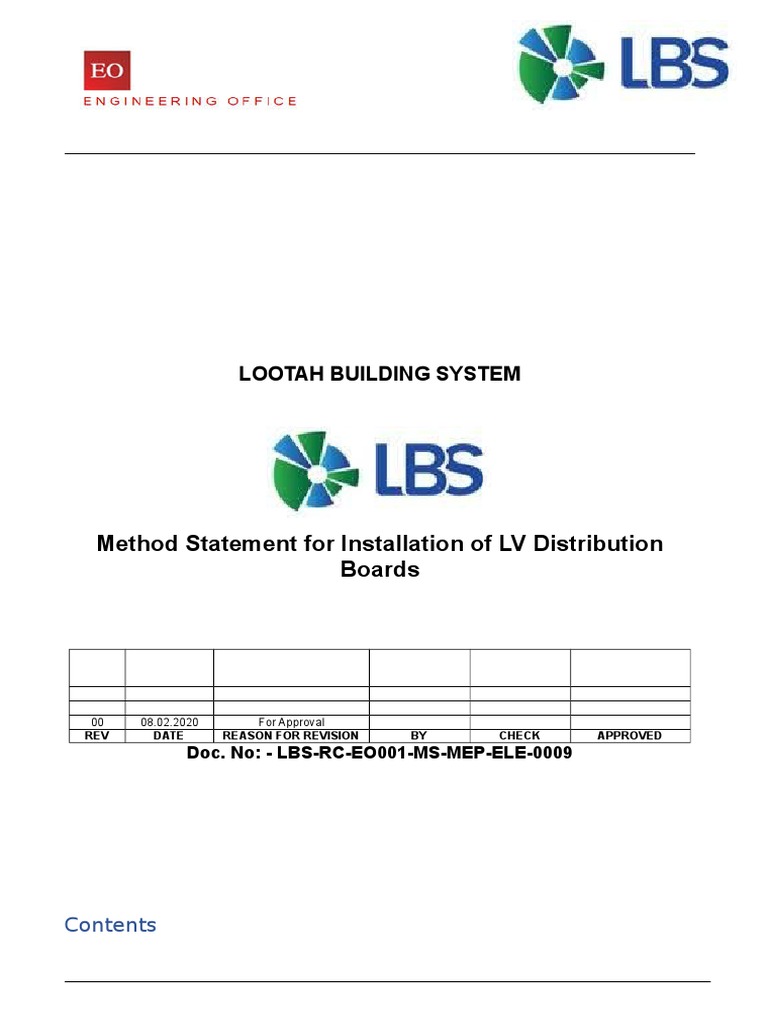 LV Distribution Board Installation Guide | PDF | Personal Protective ...