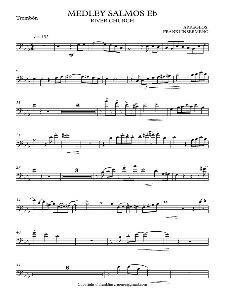 MEDLEY SALMOS DANTE GEBEL Eb - Trombón | PDF