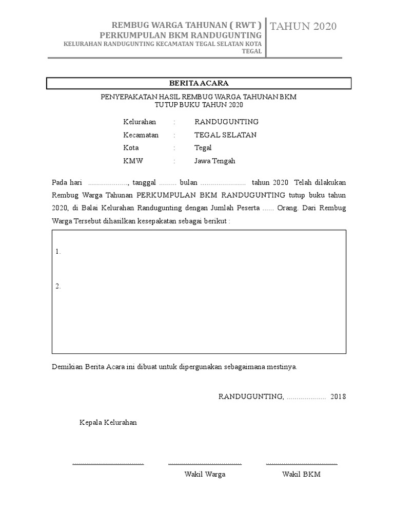 Berita Acara RWT | PDF