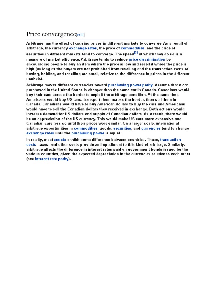 Price Convergence: Exchange Rates Commodities Price Discrimination | PDF