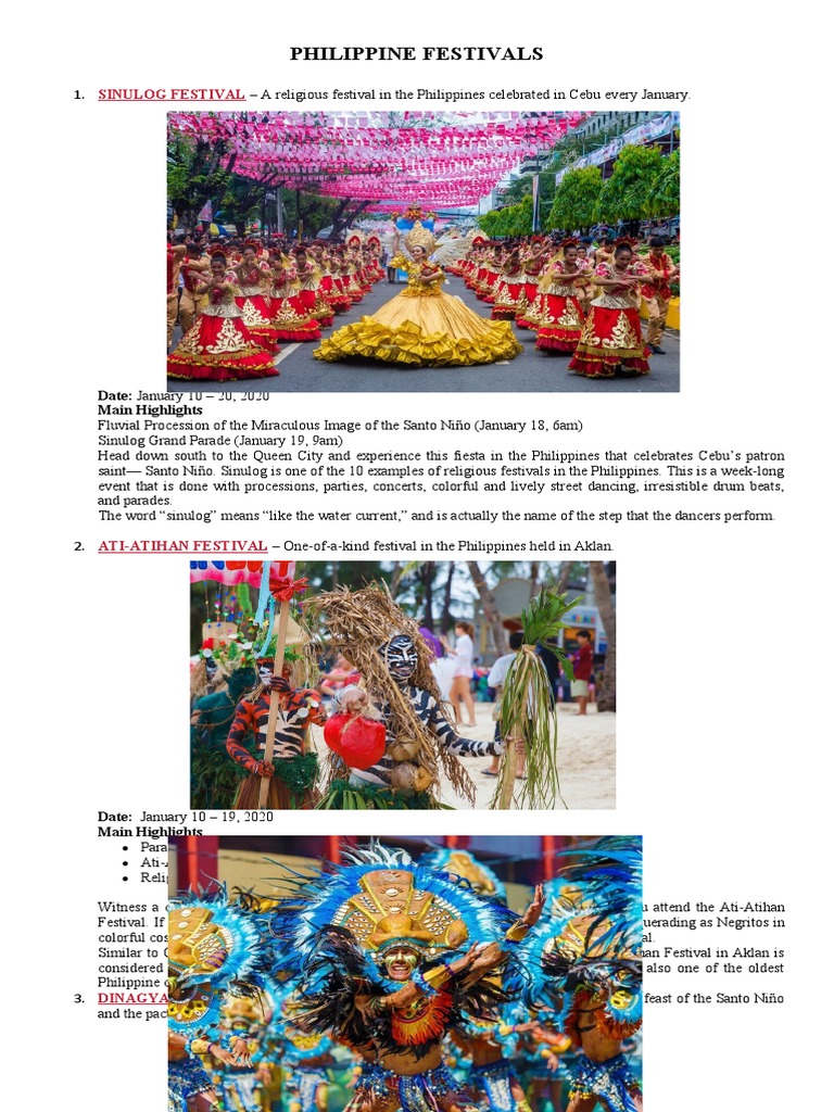 Philippine Festivals: Sinulog Festival | PDF | Festival | Cebu