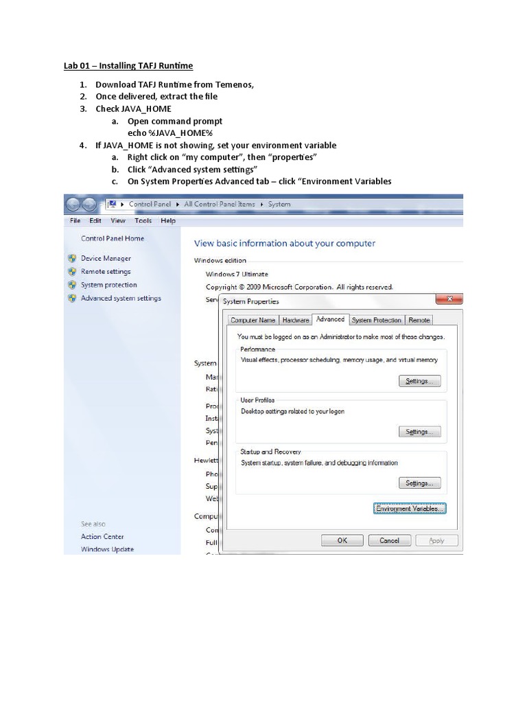 TAFJ Runtime Setup Guide | PDF | Home & Garden | Computers
