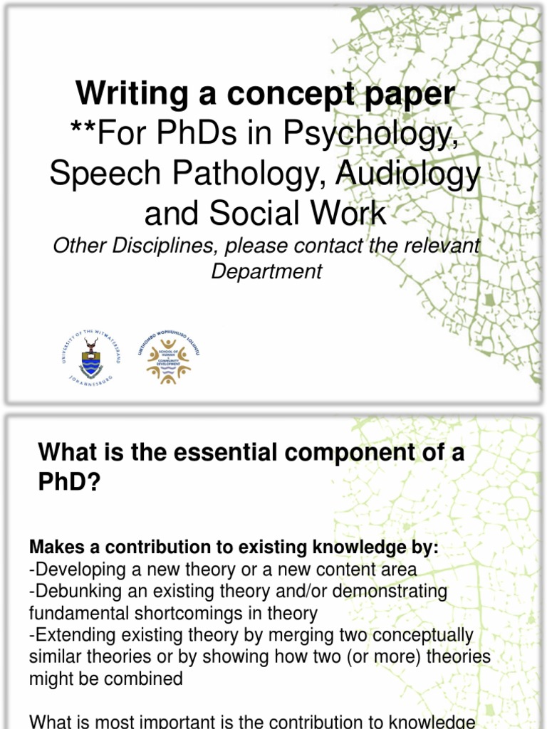 Writing a Concept Paper for PhDs | PDF | Theory | Concept