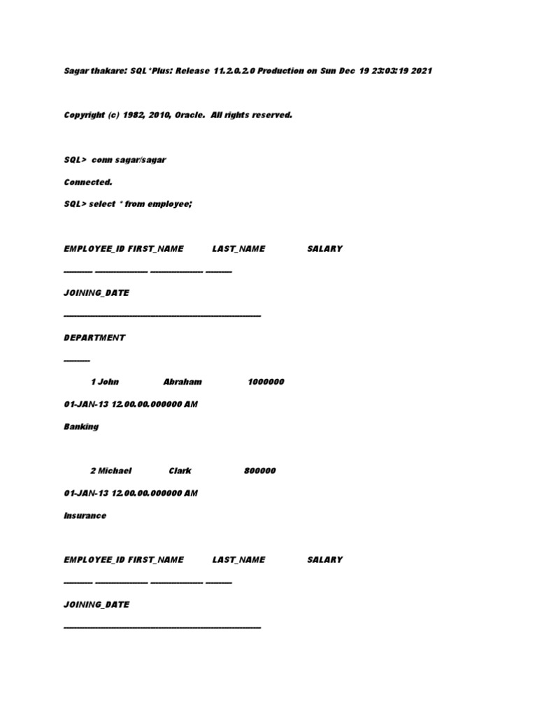 SQL Assignment | PDF | Sql | My Sql