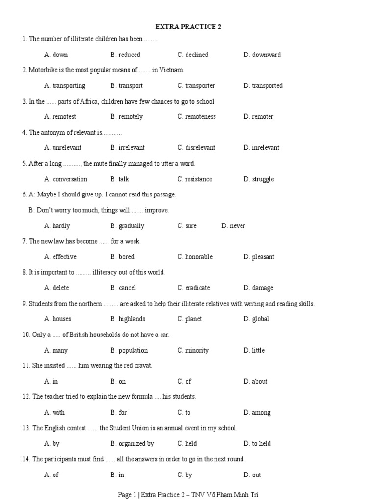 Extra Practice 2 | PDF | Literacy