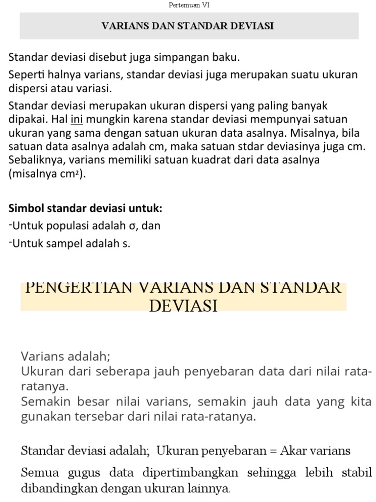 Varians Dan Standar Deviasi | PDF