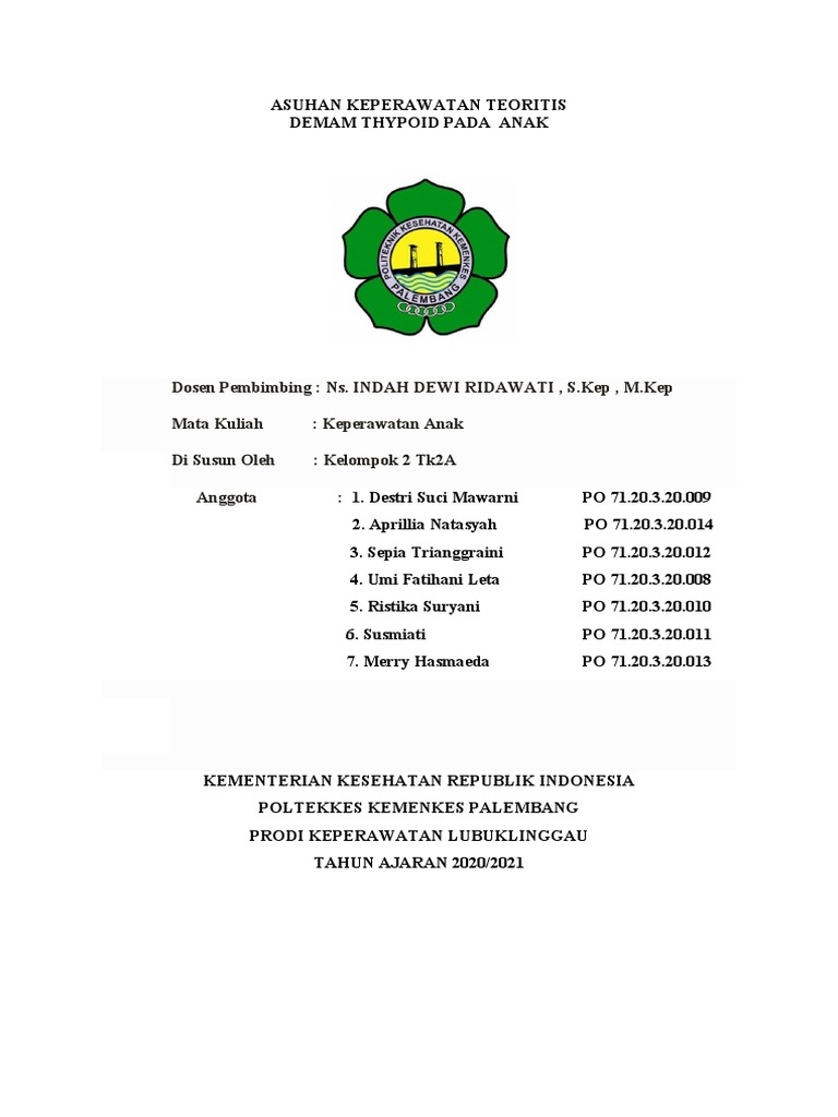 Askep Demam Thypoid Anak | PDF
