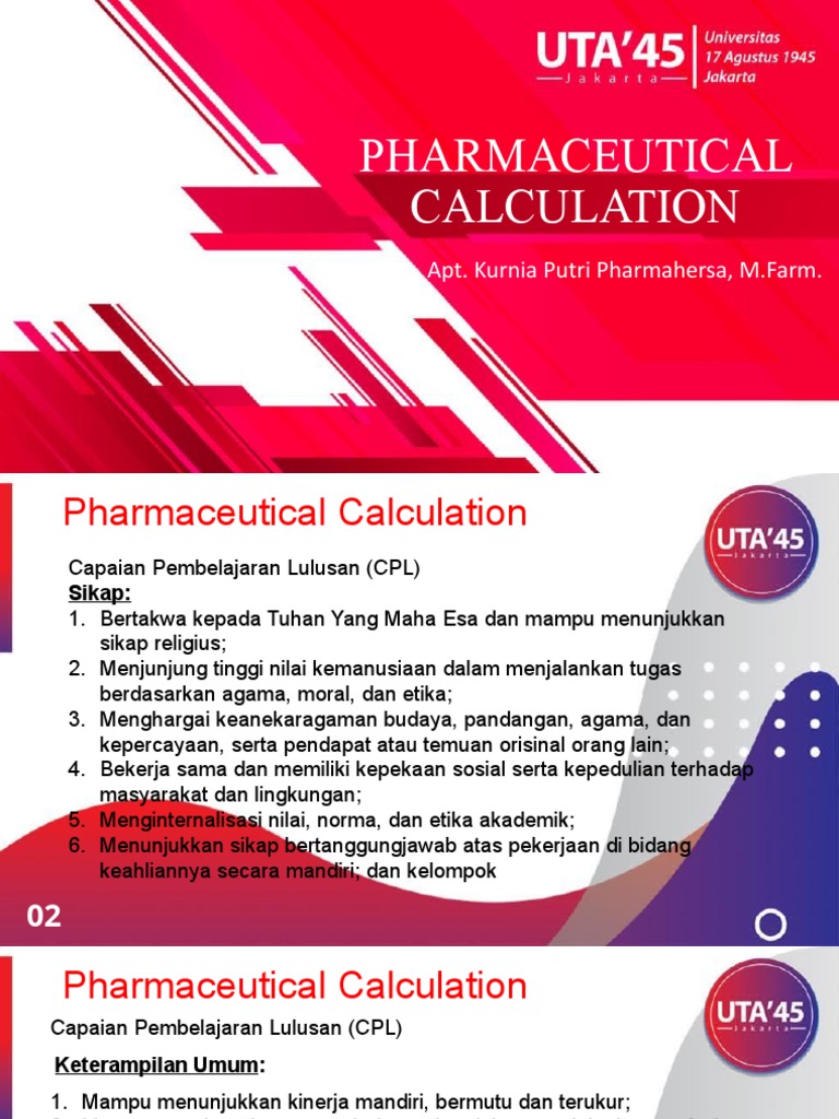 P1. Pharmaceutical Calculation | PDF
