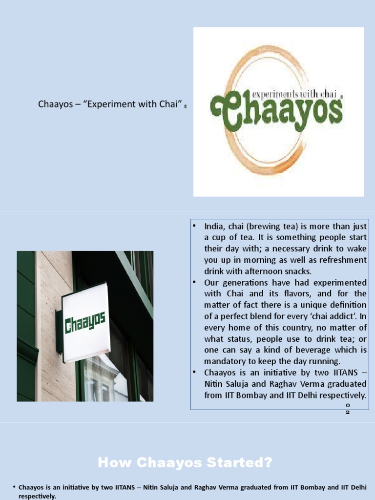 Chaayos - "Experiment With Chai" | PDF | Tea | Drink