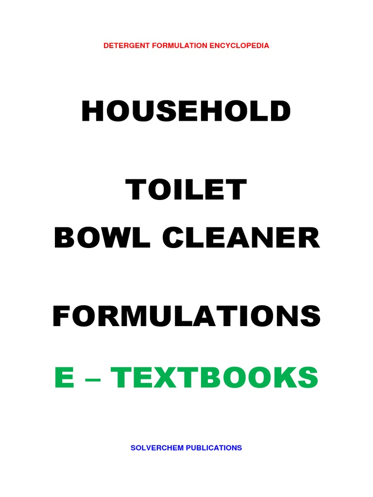 Toilet Bowl Cleaner Formulations Guide | PDF | Mixture | Water