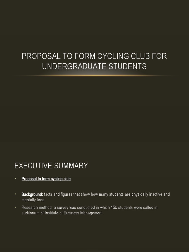 Proposal To Form Cycling Club For Undergraduate Students | PDF | Mental ...