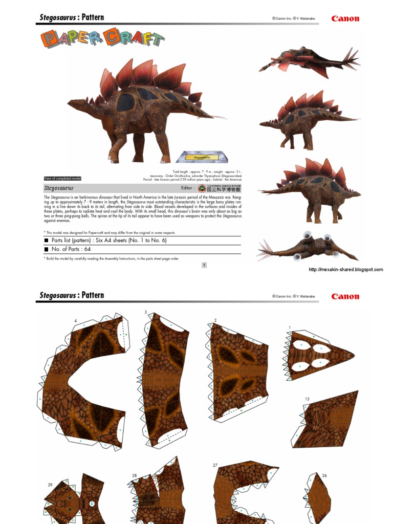 Stegosaurus: Pattern | PDF | Dinosaurs