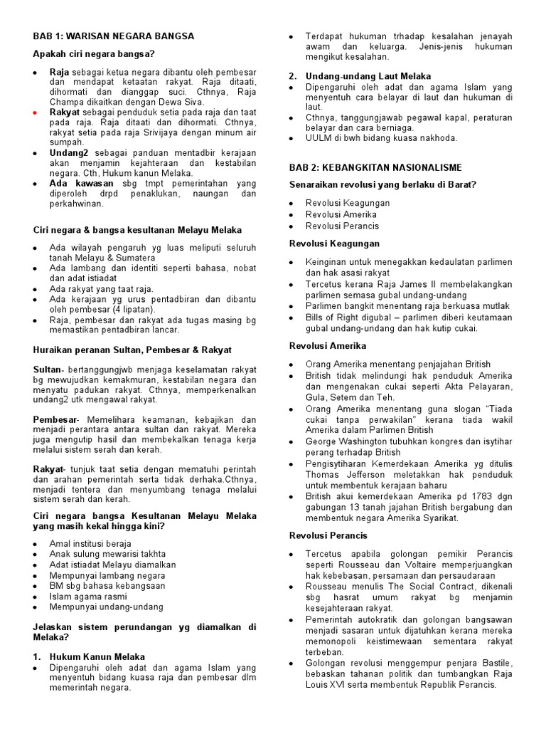 Nota Keseluruhan Bab | PDF