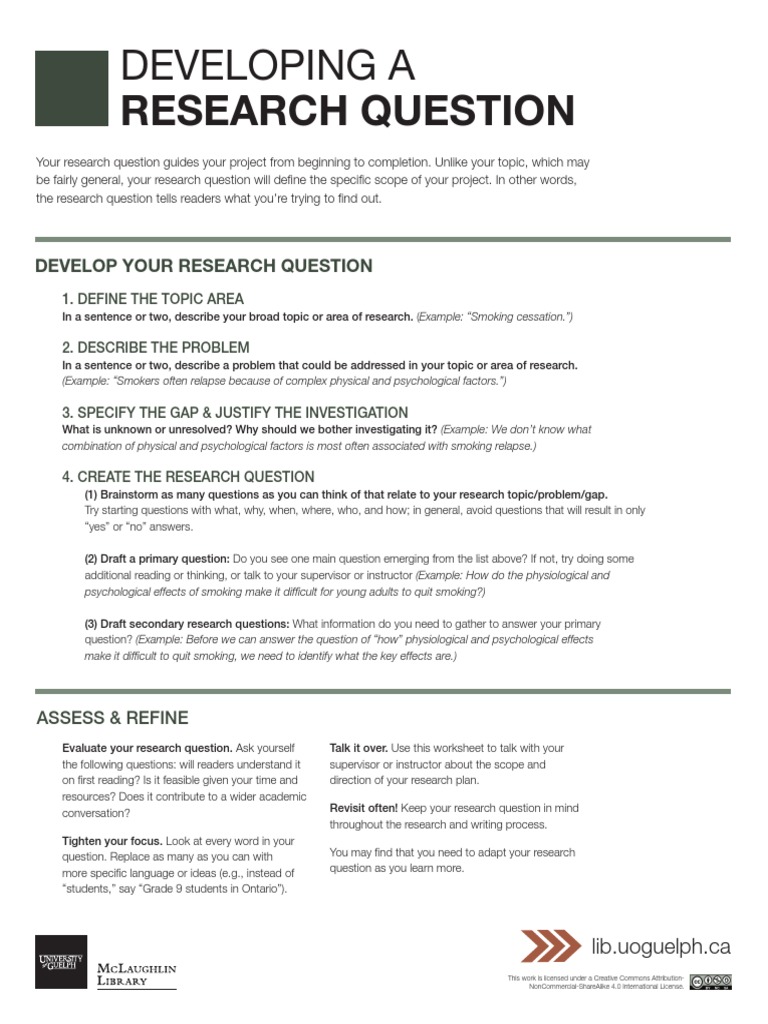 Formulating an Effective Research Question: A Step-by-Step Guide | PDF ...