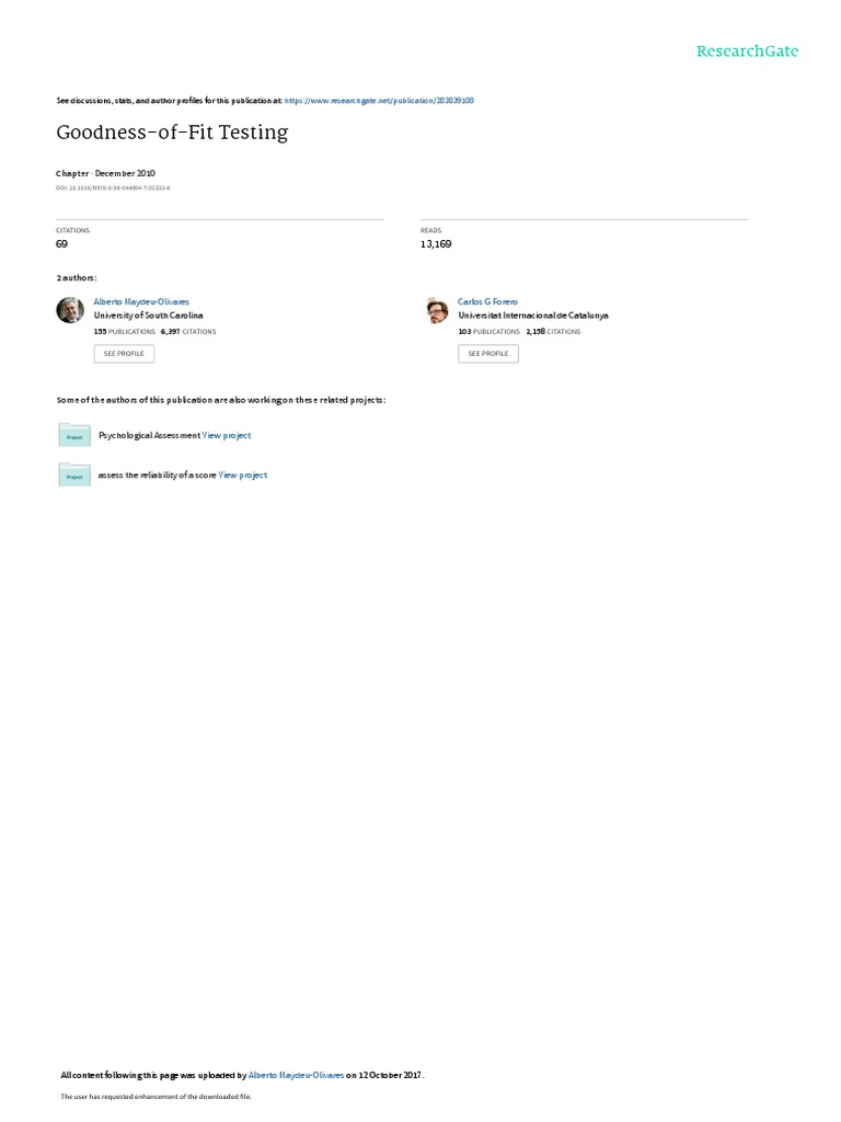 Goodness Of Fit Testing Pdf Statistics Akaike Information Criterion