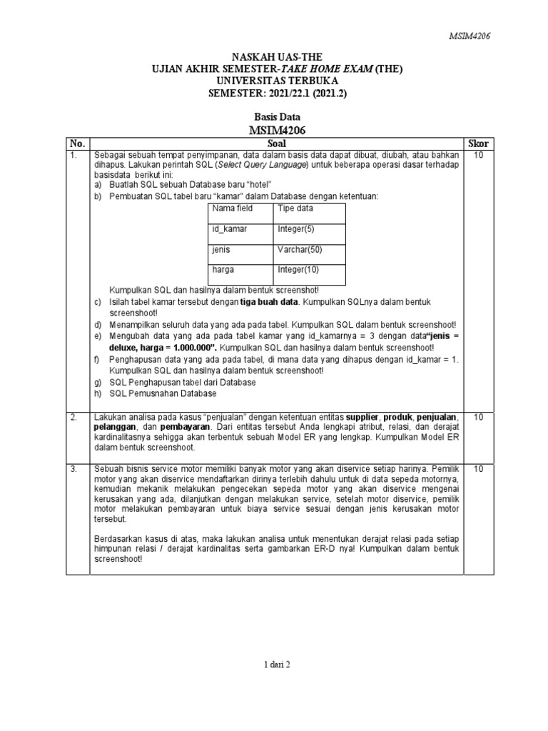 Naskah MSIM4206 The 1 | PDF